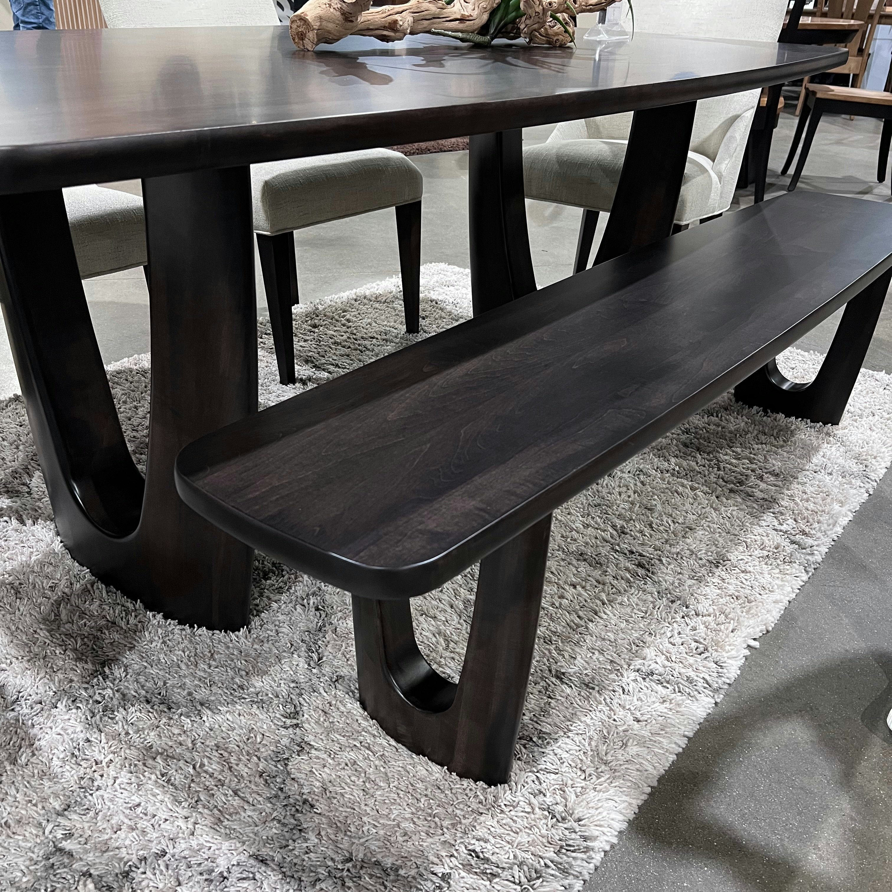 Modern Solid Top Table with Arched Trestle Base | Amish Made