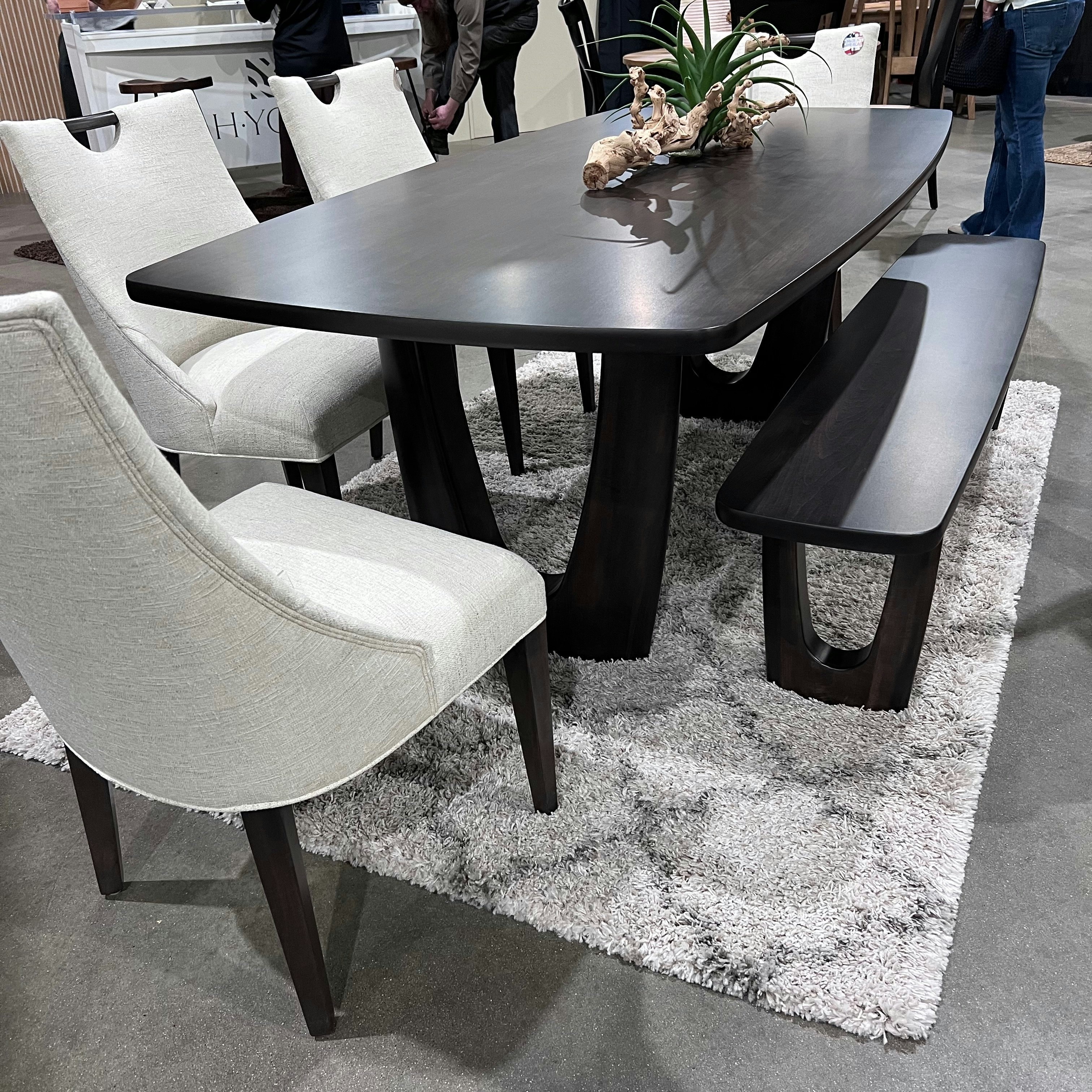 Modern Solid Top Table with Arched Trestle Base | Amish Made