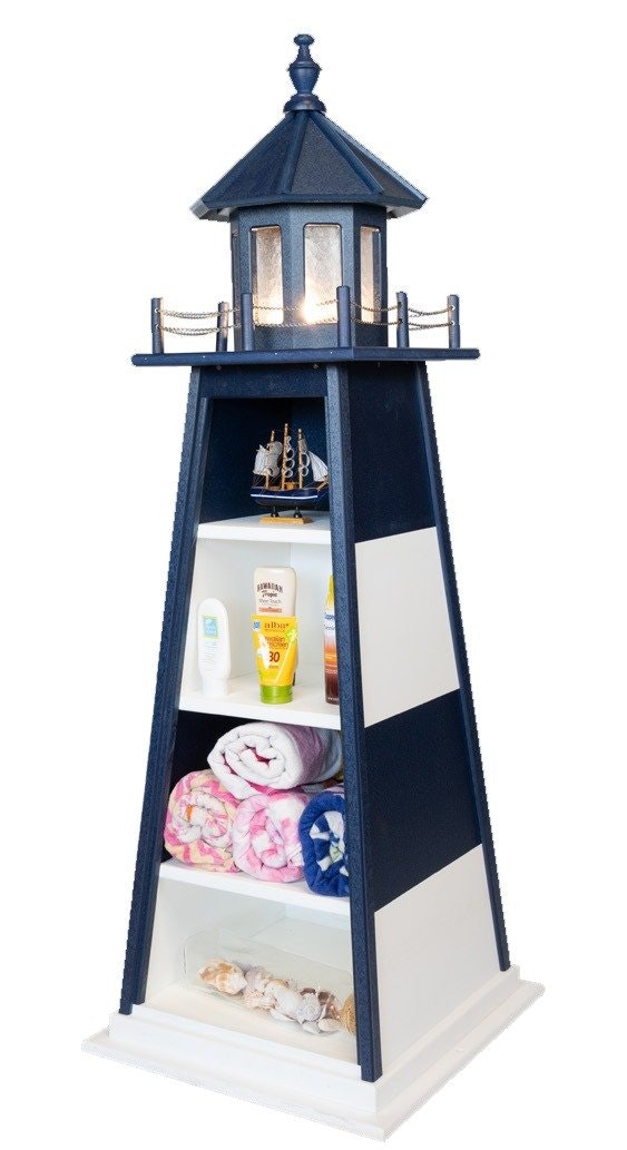 Poly 5 Foot Lighthouse Shelf from Dutchcrafters Amish Furniture