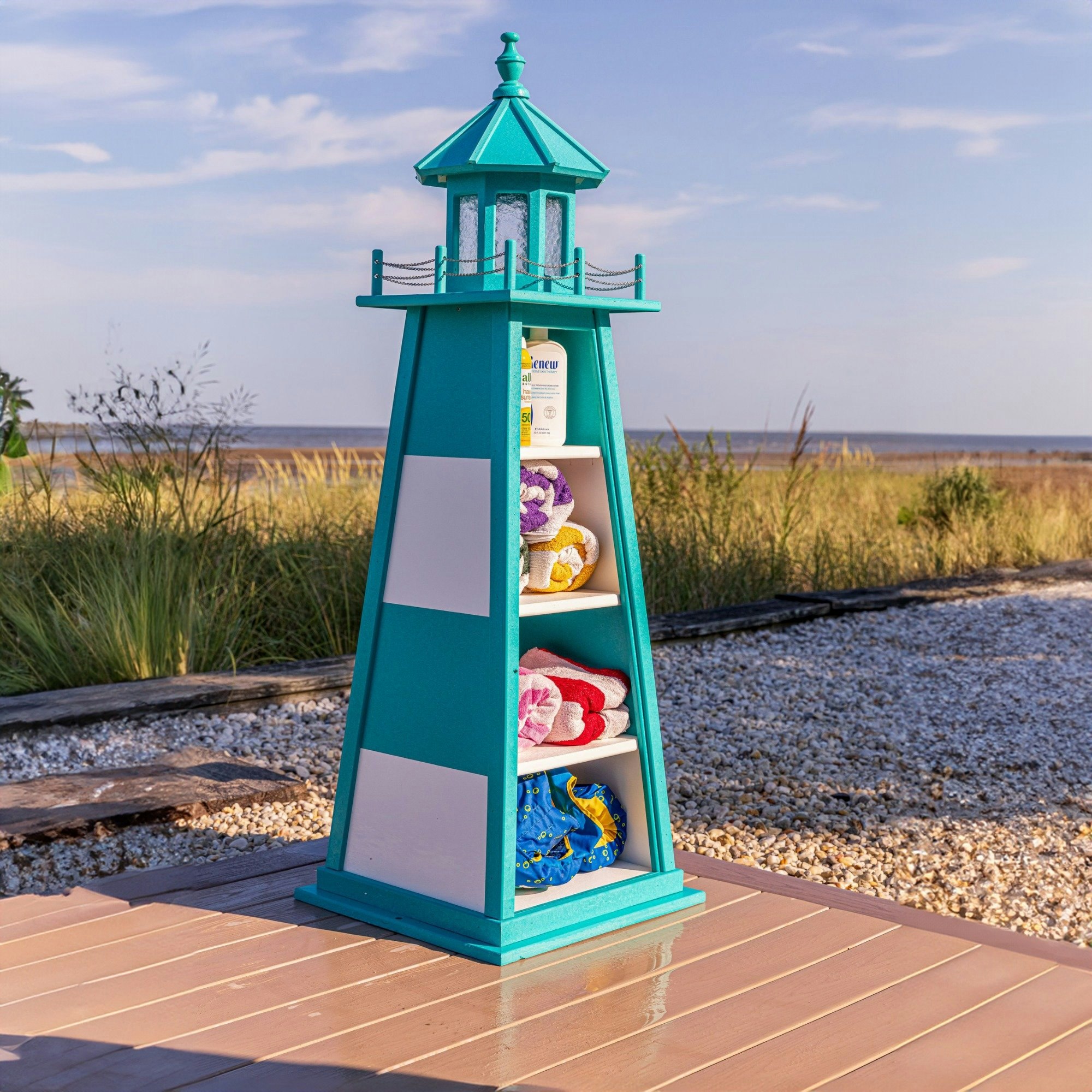 Poly 5 Foot Lighthouse Shelf from Dutchcrafters Amish Furniture