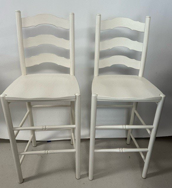 In Stock Ladderback Bar Stools Set of Two from DutchCrafters Amish