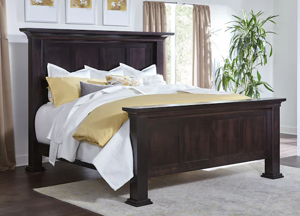 Shaker Panel Bed with Tall Headboard - Solid Wood Frame