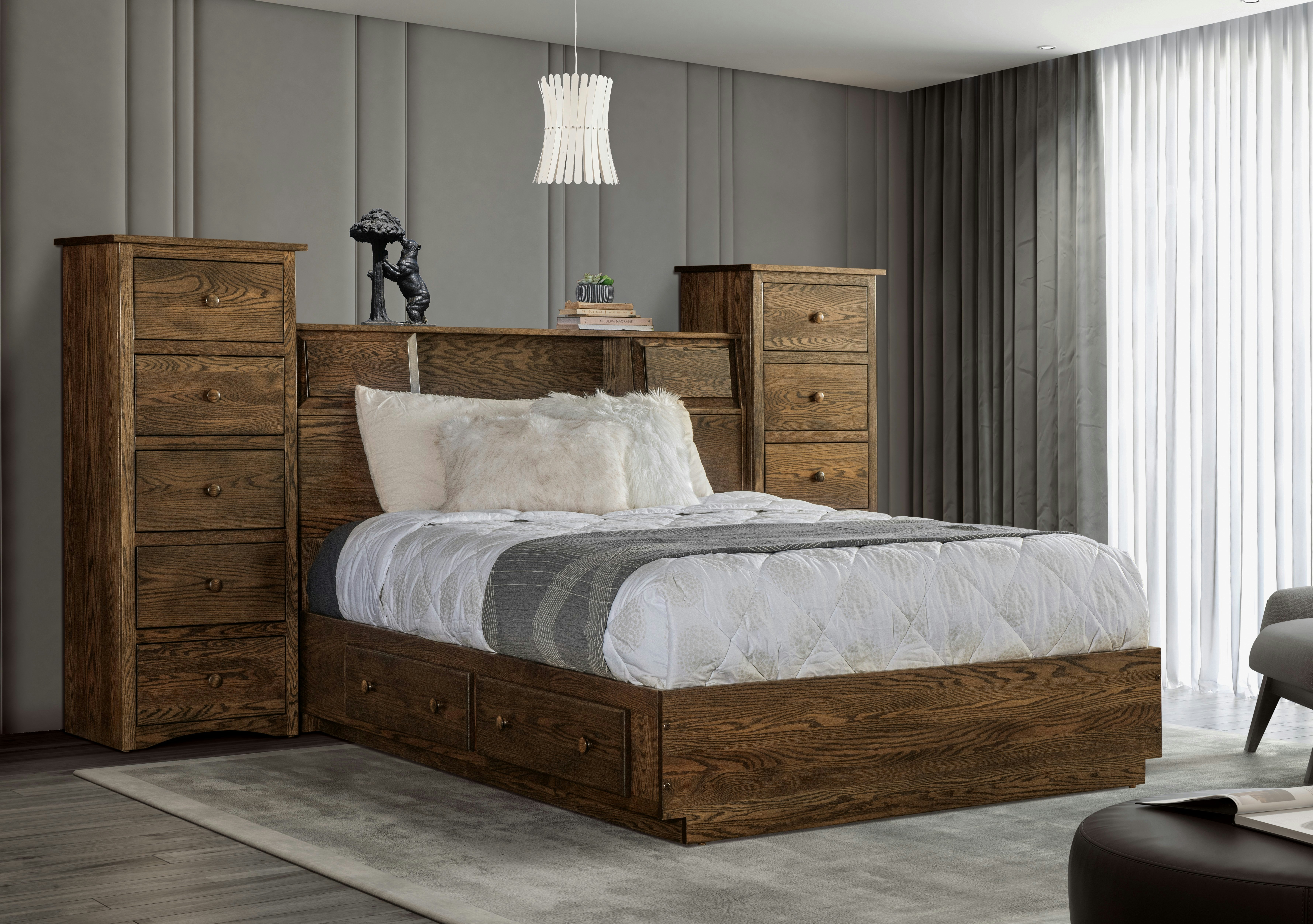 Pier Wall Unit Bed with Under Storage Drawers | DutchCrafters