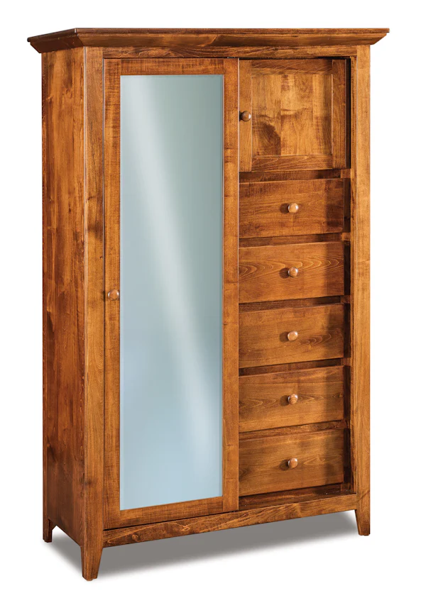 Shaker Chifforobe with Sliding Door from DutchCrafters Amish furniture