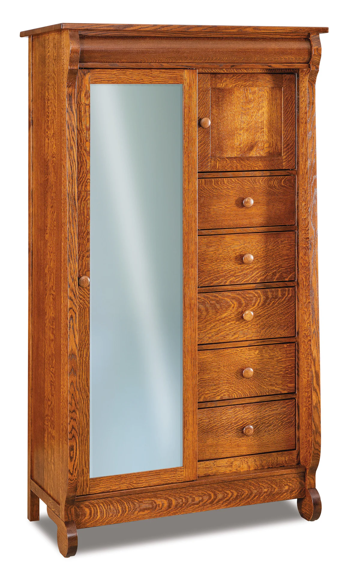 Lydia Classic Sleigh Chifforobe with Sliding Door from DutchCrafters