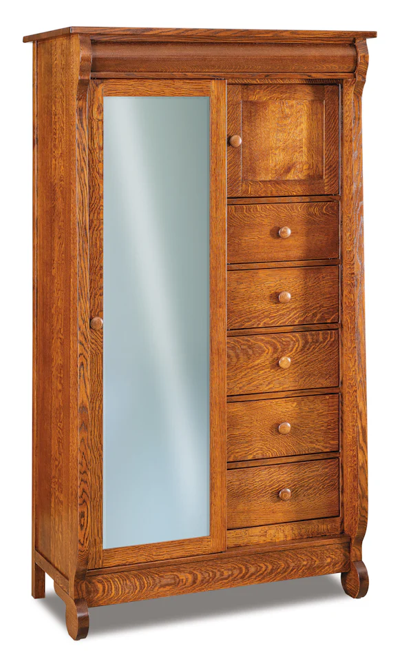 Lydia Classic Sleigh Chifforobe with Sliding Door from DutchCrafters