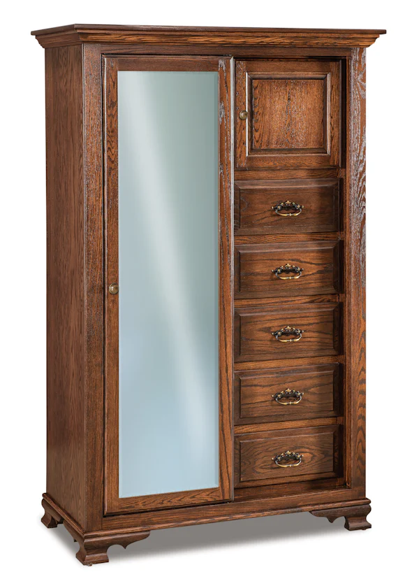 Solid Oak Wood Chifferobe from DutchCrafters Amish Furniture Store