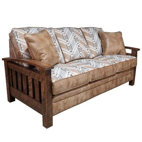 3-Seat Rough-Cut Maple Sofa with Upholstery Options | DutchCrafters