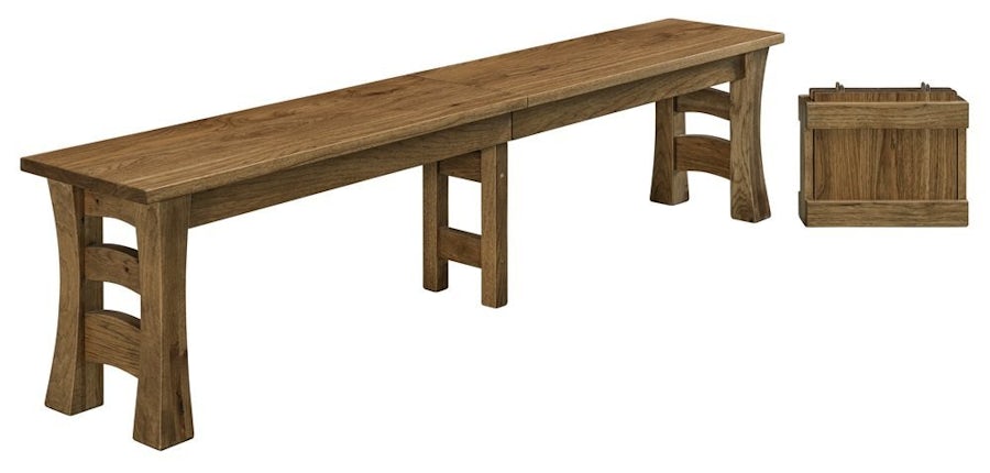 72" Wide Backless Dining Bench - Amish Solid Hardwood Quality