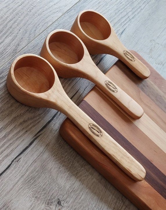 Handcrafted Wooden Coffee Scoop – Solid Maple Kitchen Scoop USA Made