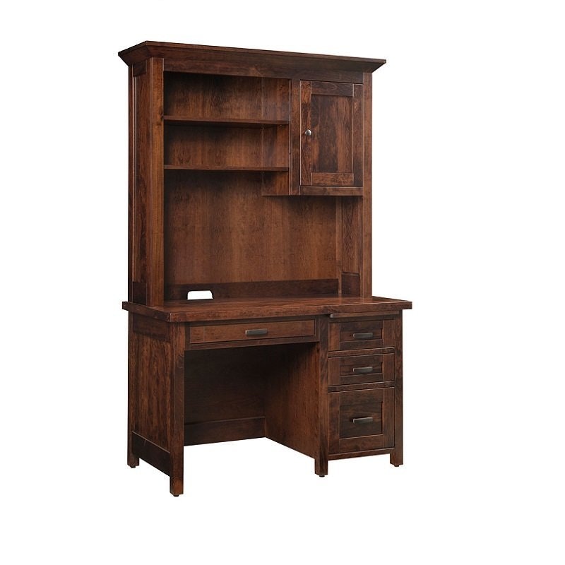 Wren Single Pedestal Desk with Hutch by DutchCrafters Amish Furniture