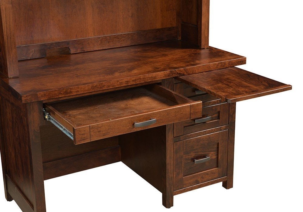 Wren Single Pedestal Desk with Hutch by DutchCrafters Amish Furniture