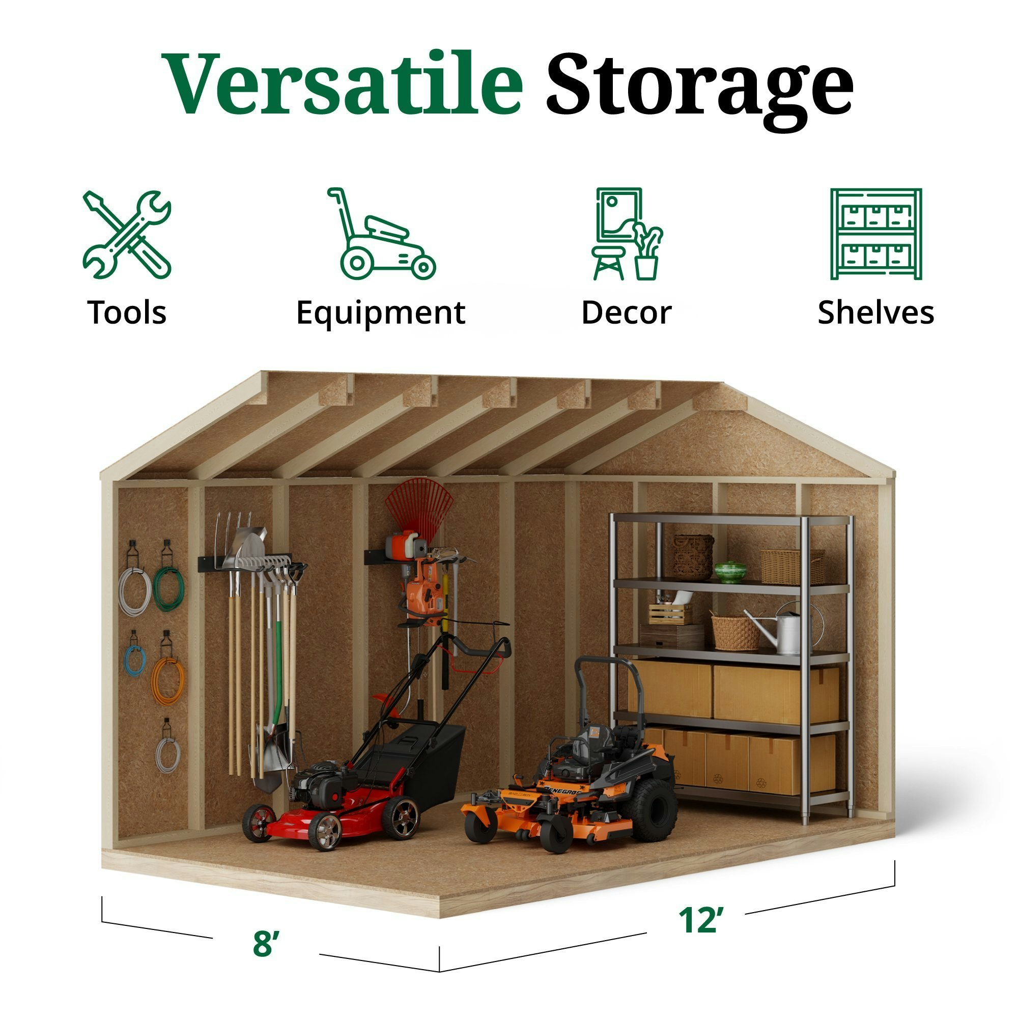8' Value Wood DIY Workshop Shed Kit from DutchCrafters Amish Furniture