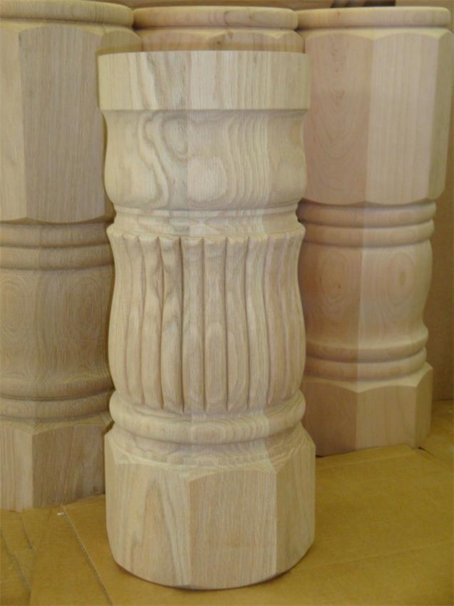 Unfinished Reeded Pedestal Column from DutchCrafters Amish Furniture