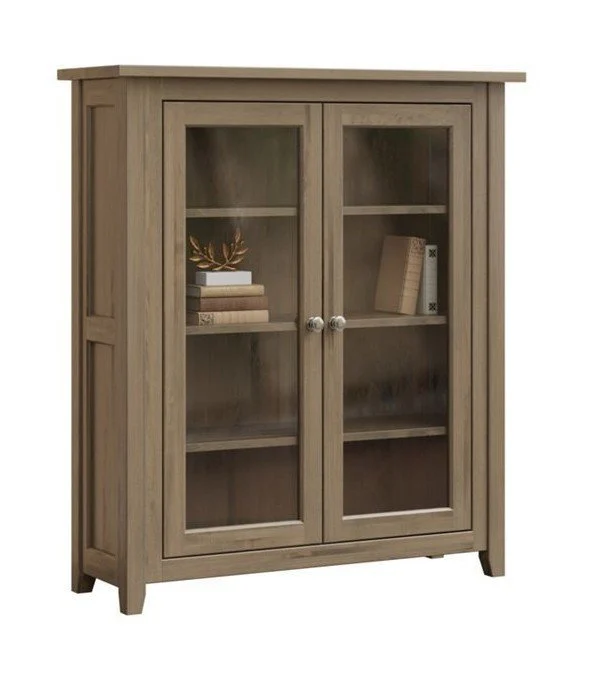Parklane Bookcase with Full Length Glass Doors from DutchCrafters