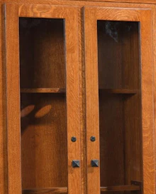 Bookcase with Mullion Glass Doors and Hidden Gun Cabinet from