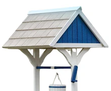 Jumbo Stone Wishing Well with Poly Roof - Handmade Garden Décor