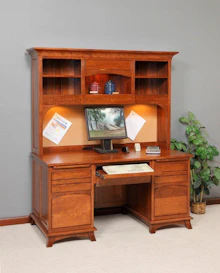 Mission Style Solid Wood Computer Desk by DutchCrafters Amish